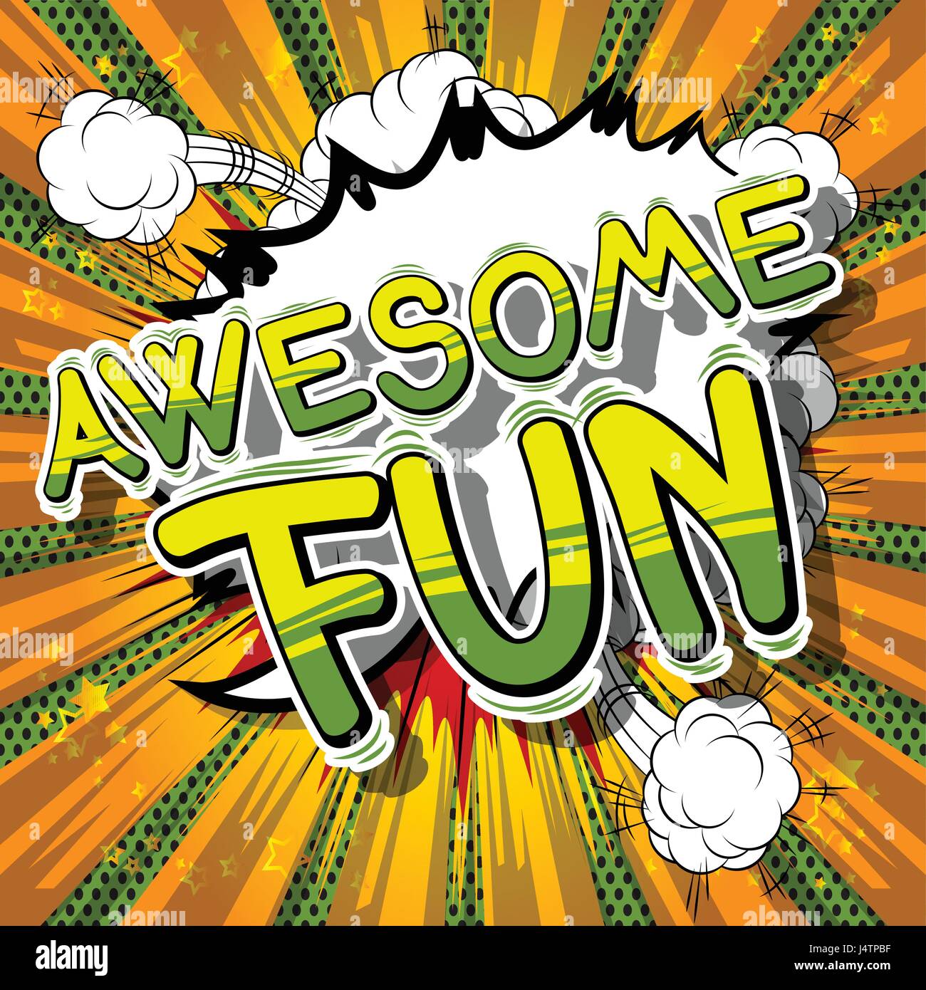 Awesome Fun - Comic book style word on abstract background Stock Vector ...