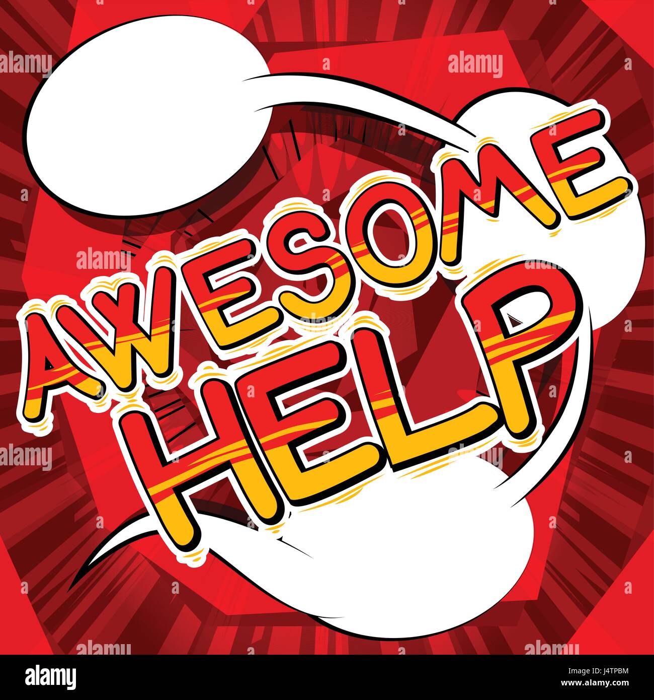 Awesome Help - Comic book style phrase on abstract background Stock ...
