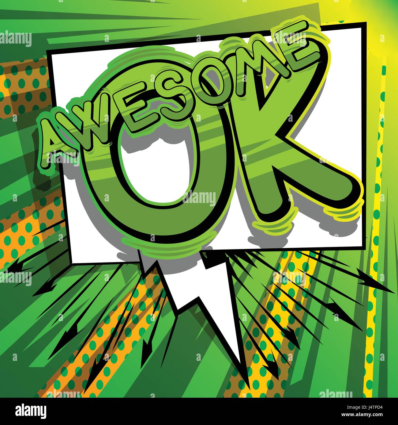 Awesome OK - Comic book style phrase on abstract background Stock ...