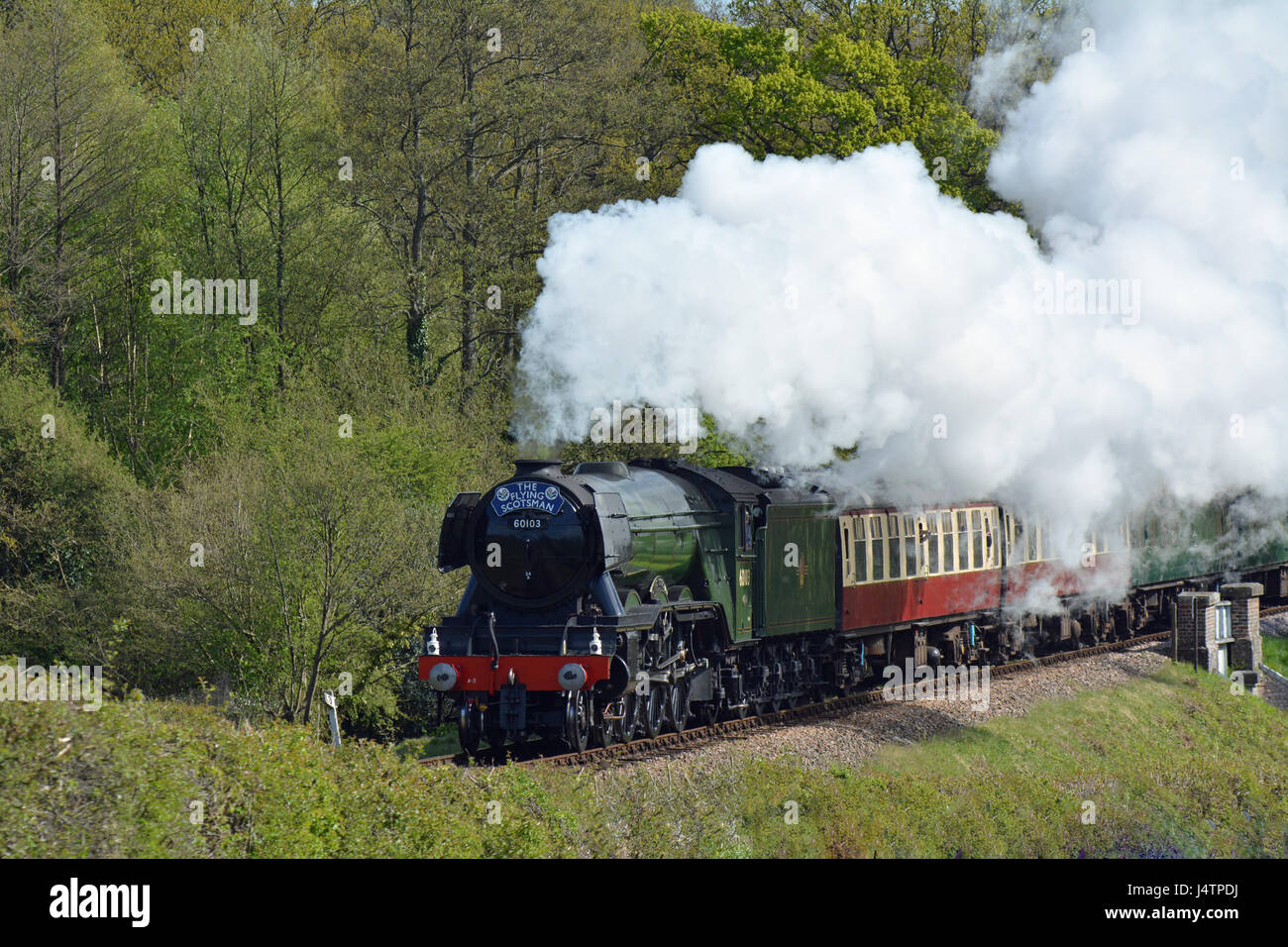 Green steam train hi-res stock photography and images - Alamy