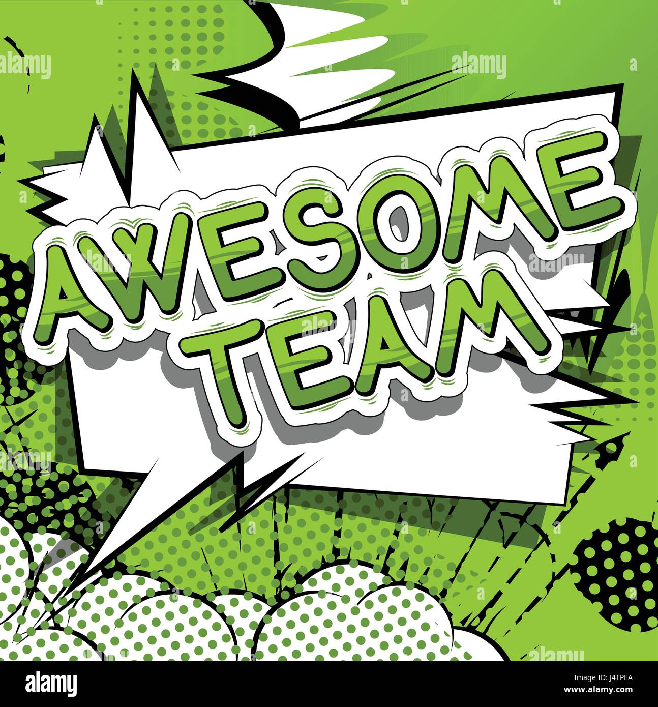 Awesome Team - Comic book style phrase on abstract background Stock ...
