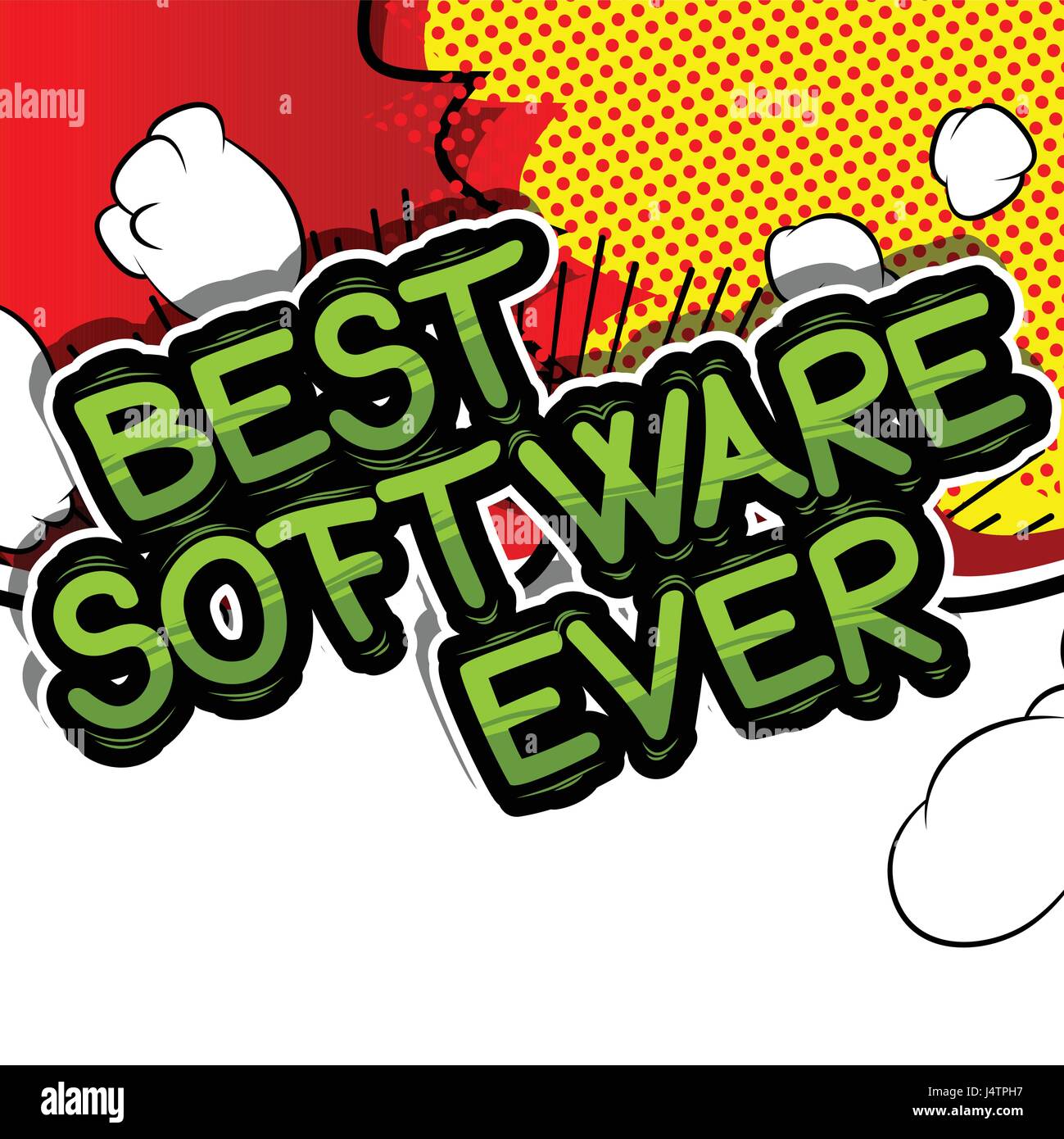 Best Software Ever - Comic book style word on abstract background Stock ...