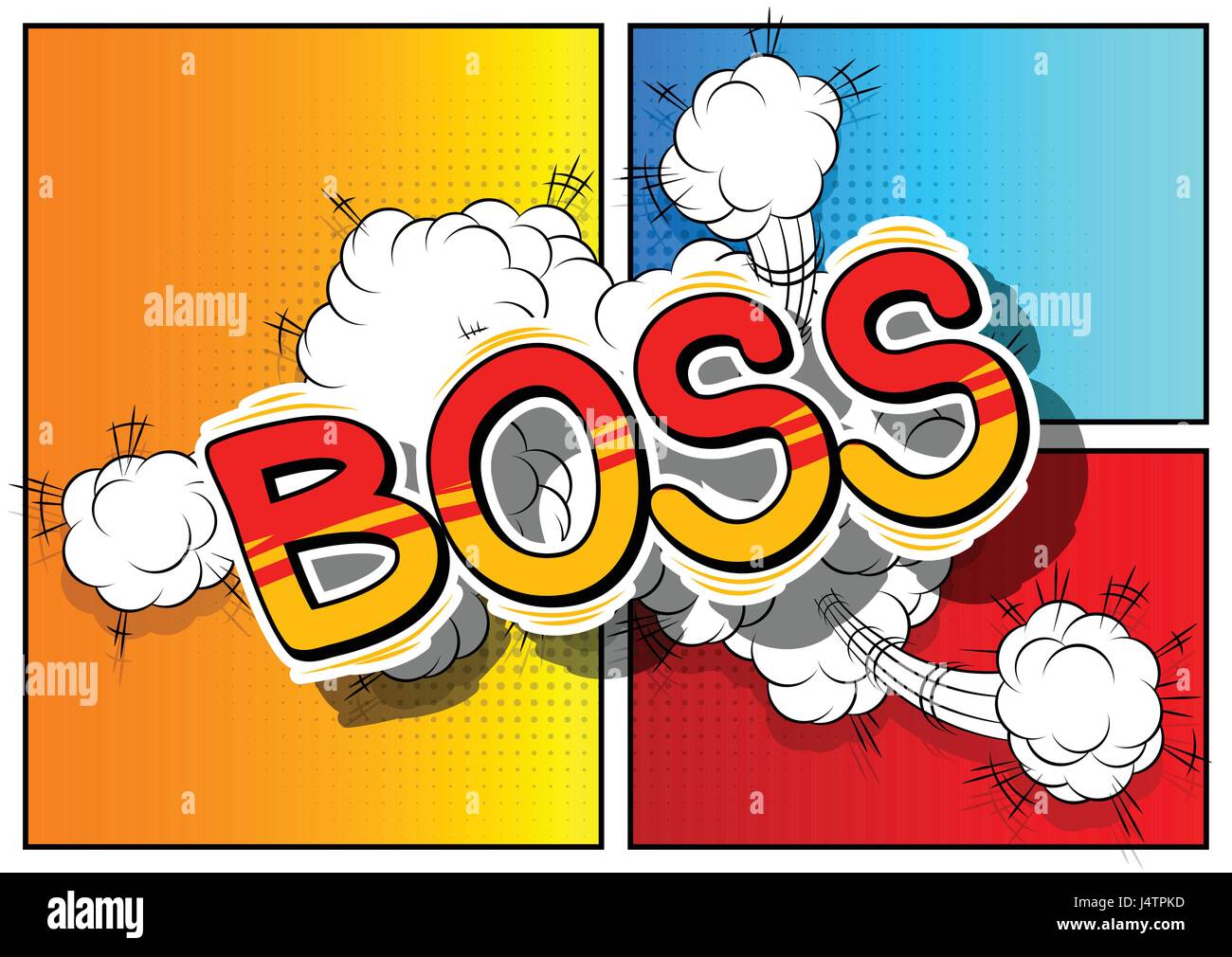 Boss - Comic book style word on abstract background Stock Vector Image ...