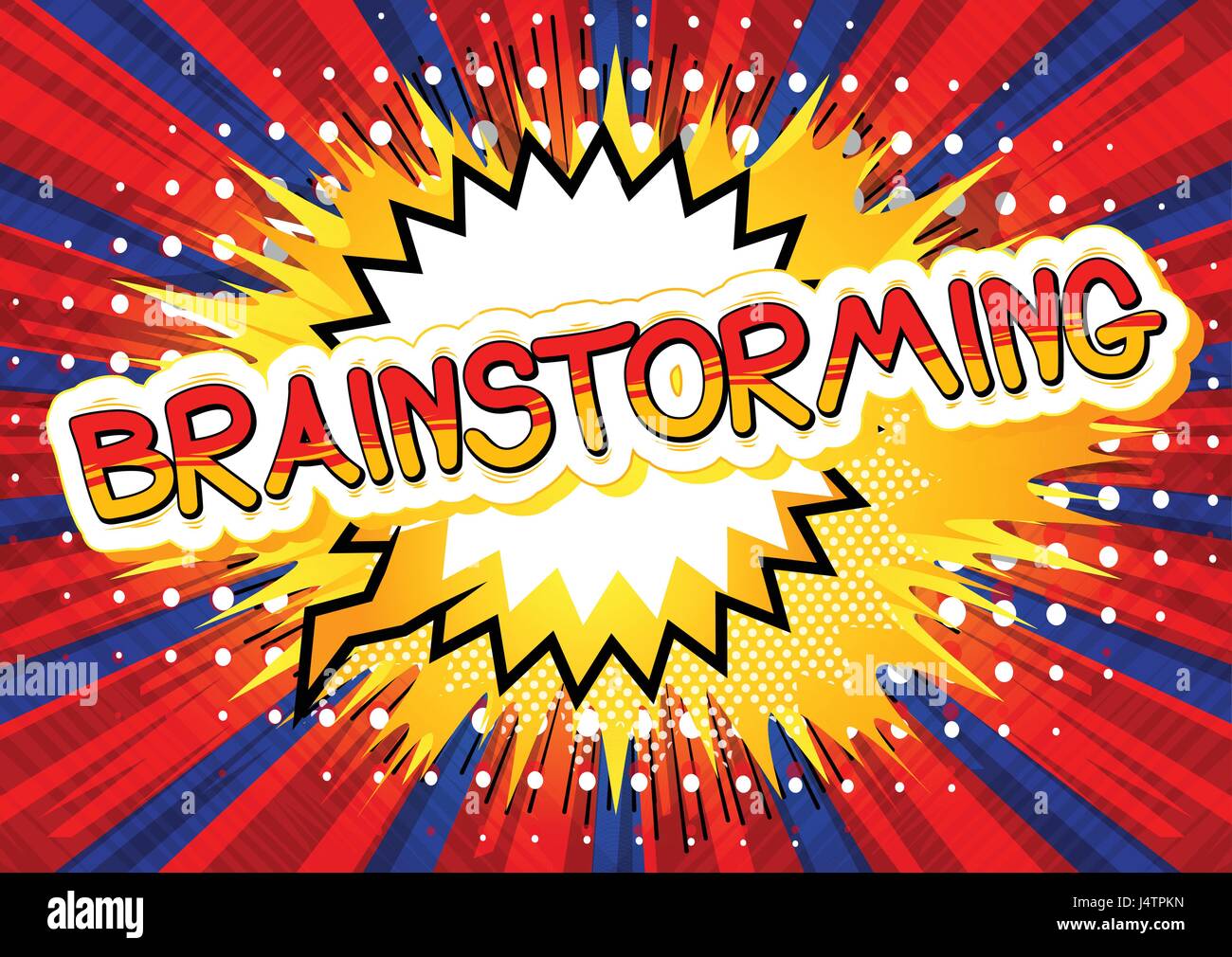 Brainstorming - Comic book style word on abstract background Stock ...