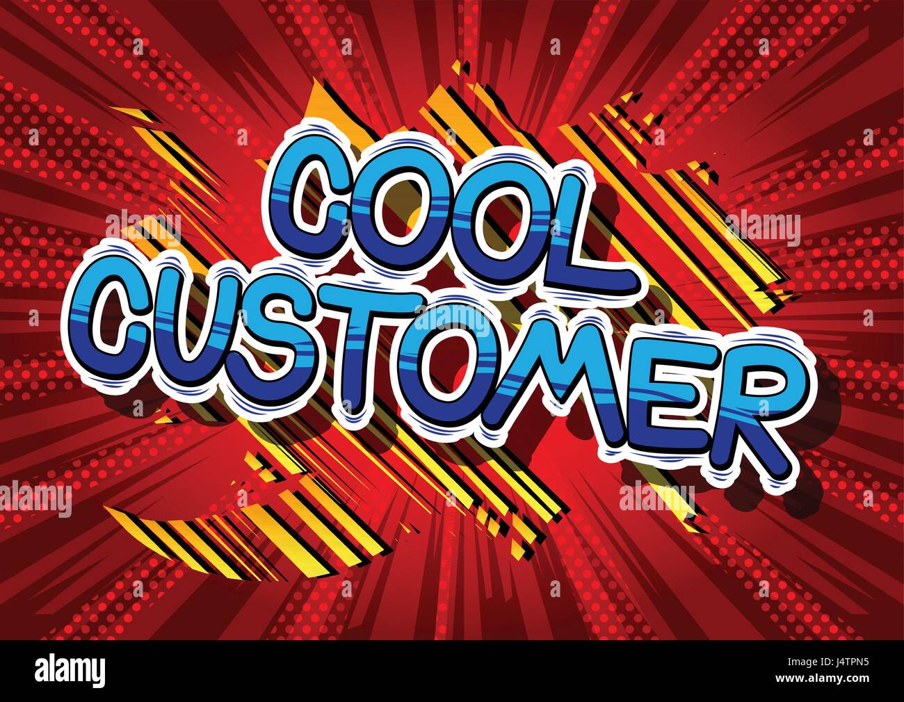 Cool Customer - Comic book style word on abstract background Stock ...
