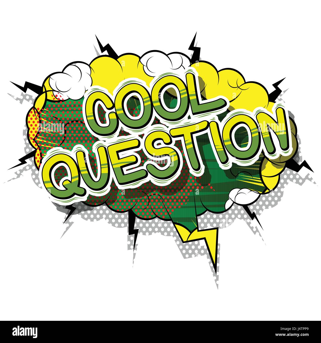 Cool Question - Comic book style word on abstract background Stock ...