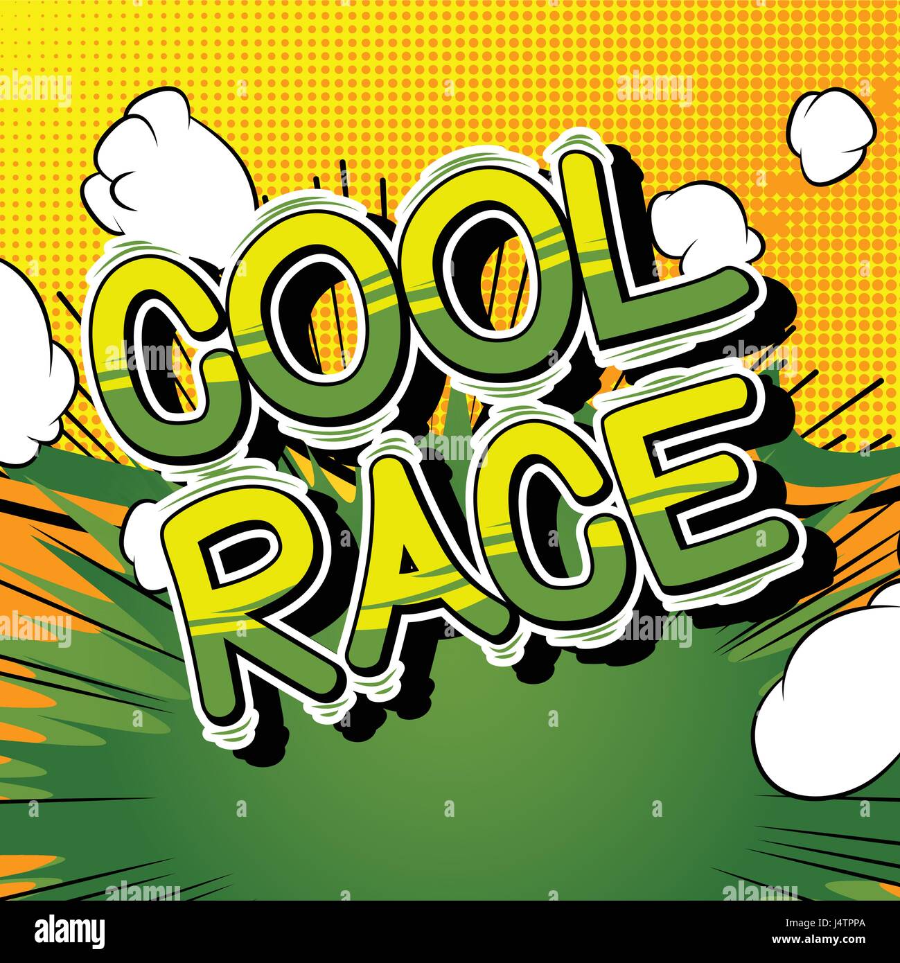 Cool Race - Comic book style word on abstract background Stock Vector ...