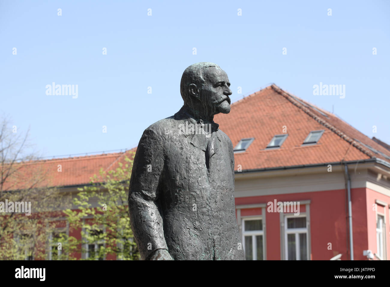Monument of poet Jovan Jovanovic Zmaj in Old town in Novi Sad - Serbia ...