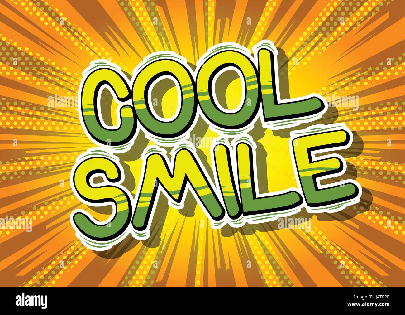 Cool Smile - Comic book style word on abstract background Stock Vector ...