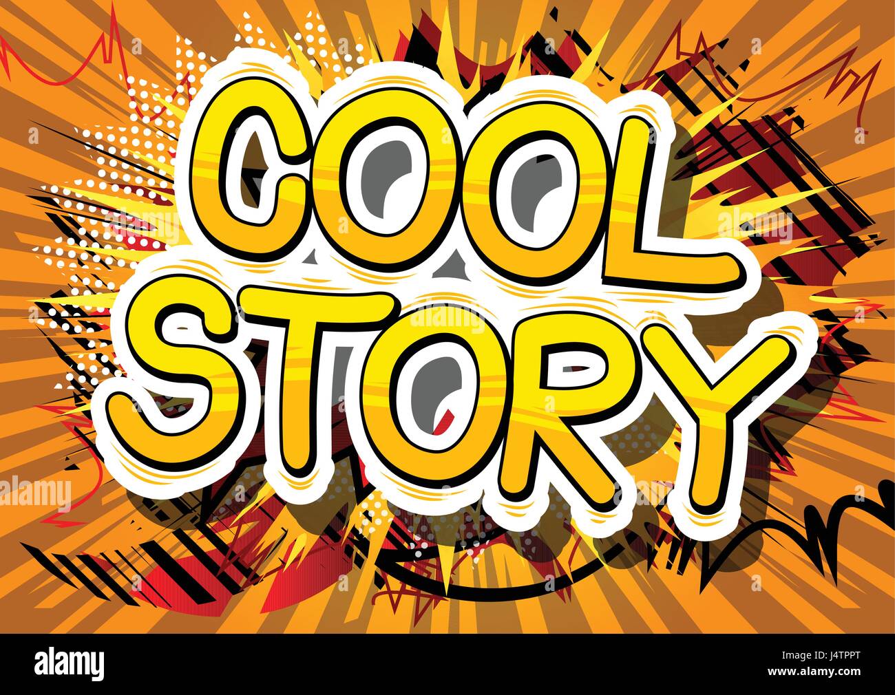 Cool Story - Comic book style word on abstract background Stock Vector ...