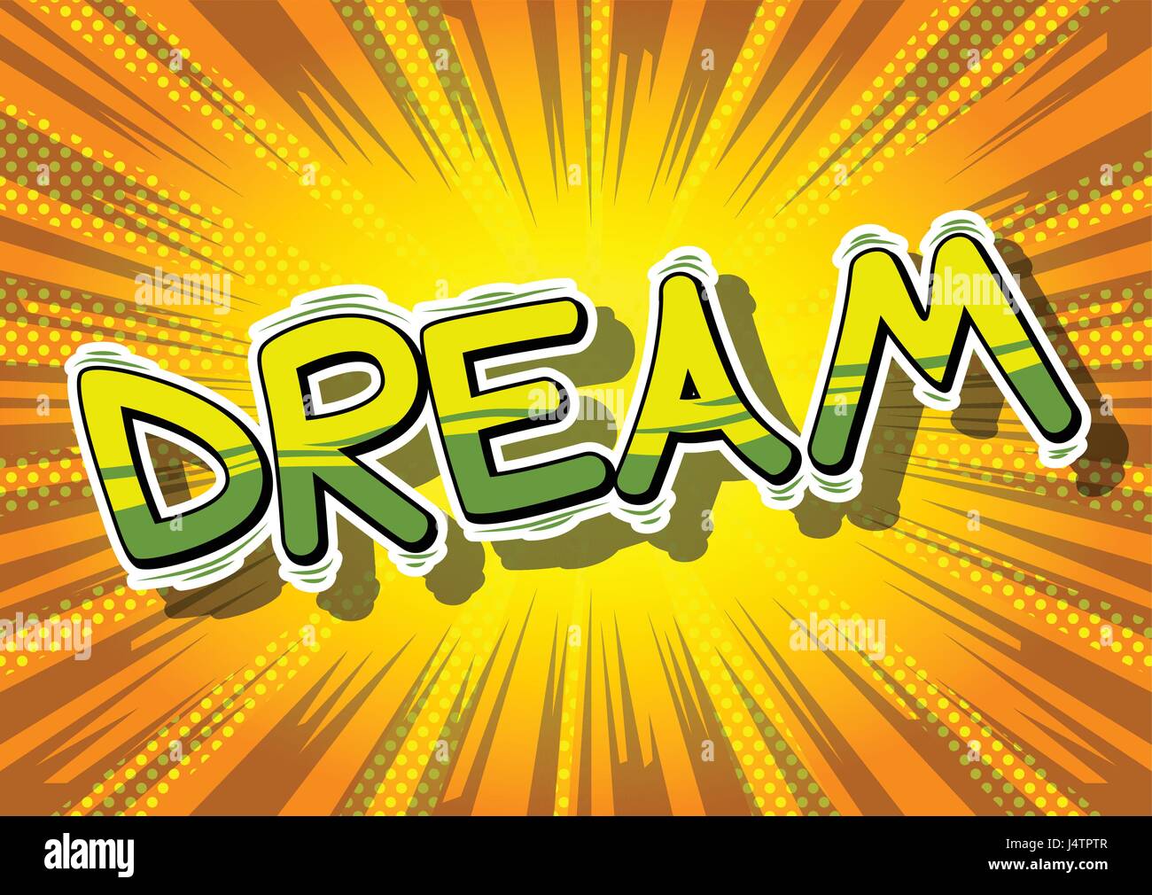 Dream - Comic book style word on abstract background Stock Vector Image ...