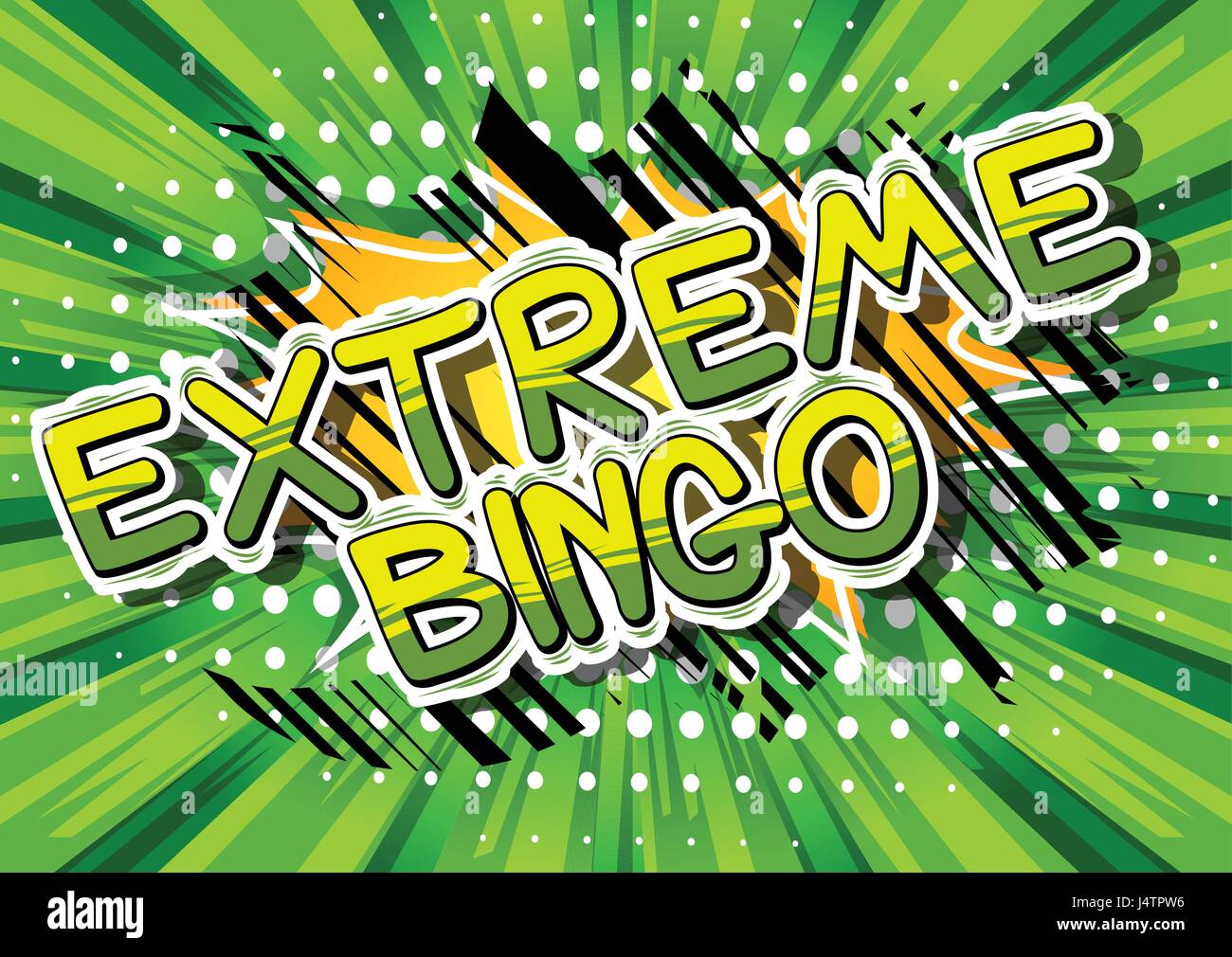 Extreme Bingo - Comic book style word on abstract background Stock ...