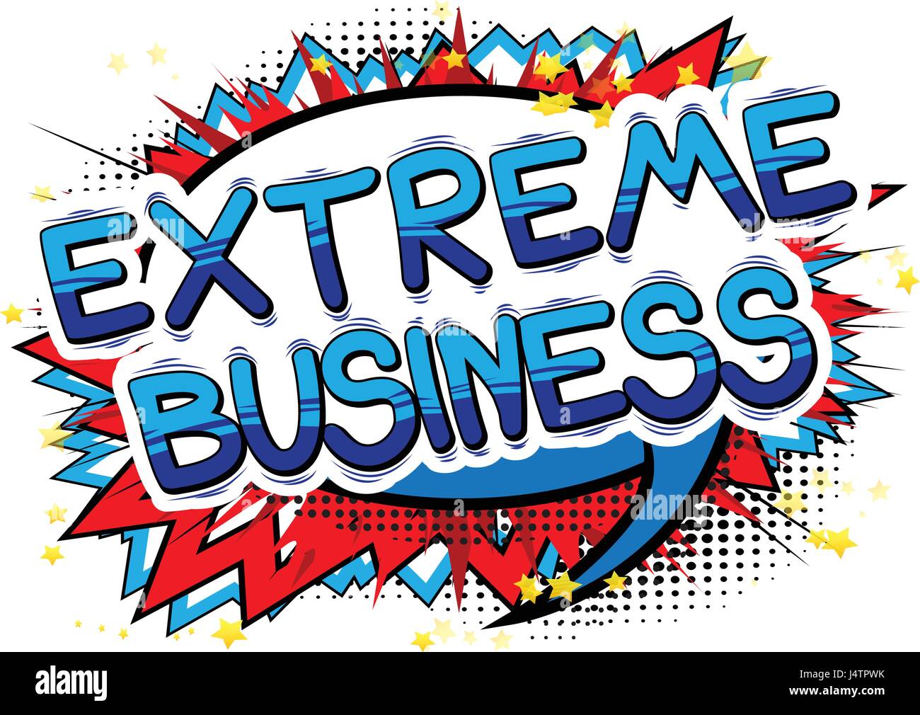 Extreme Business - Comic book style word on abstract background Stock ...