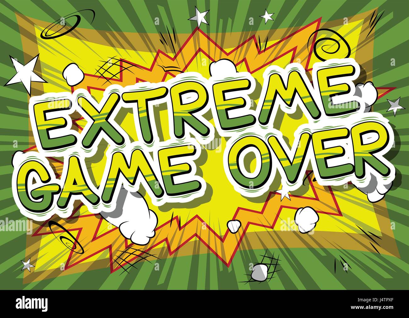Extreme Game Over - Comic book style word on abstract background Stock ...