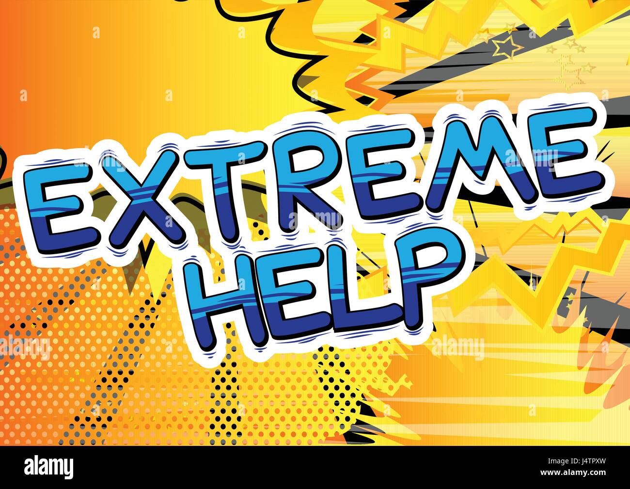 Extreme Help - Comic book style phrase on abstract background Stock ...