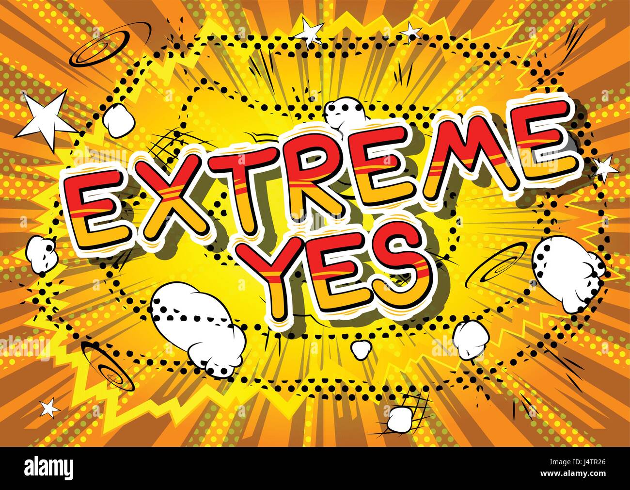 Extreme Yes - Comic book style word on abstract background Stock Vector ...