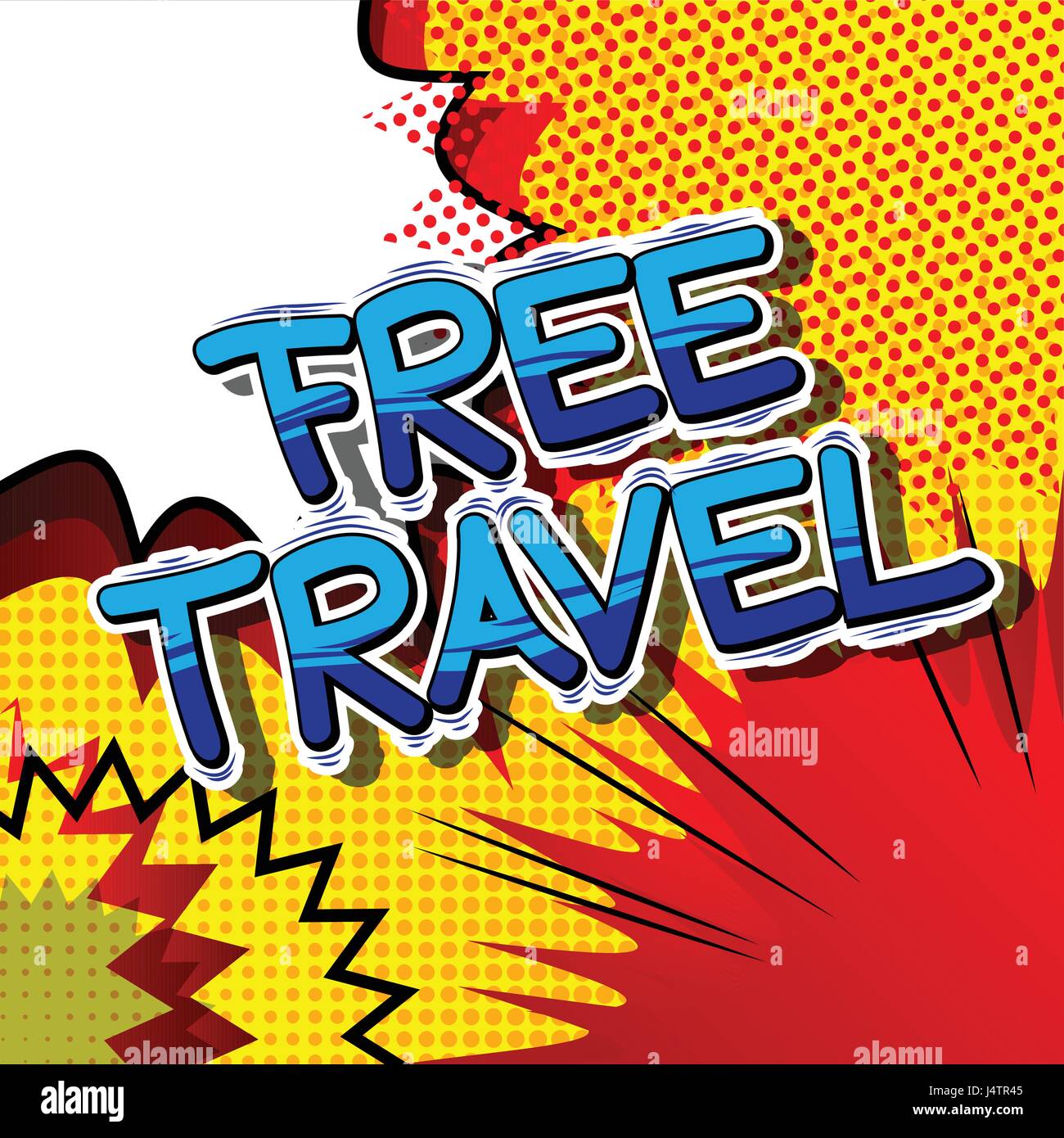 Free Travel - Comic book style word on abstract background Stock Vector ...