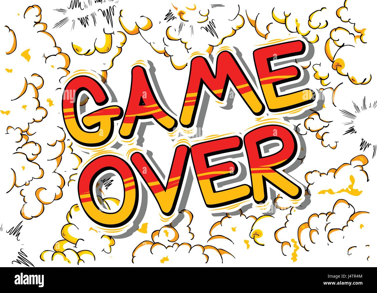 Game Over - Comic book style word on abstract background Stock Vector ...