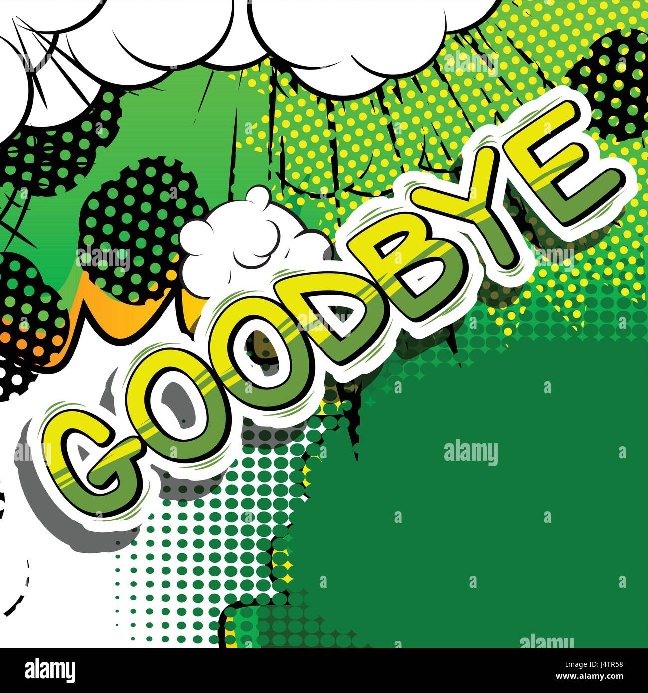 Goodbye - Comic book style phrase on abstract background Stock Vector ...