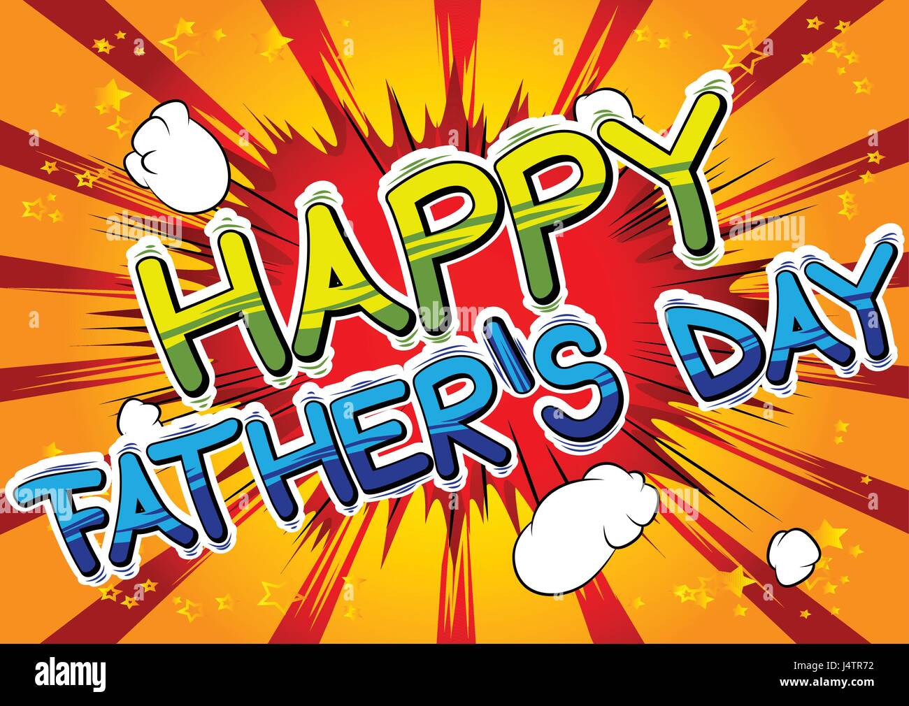 Happy Fathers Day Comic Book Style Word On Comic Book Abstract
