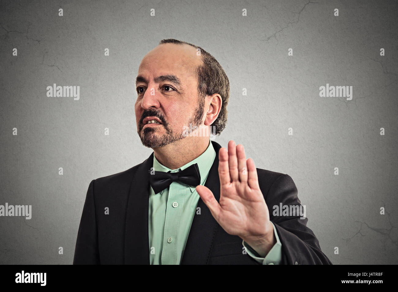Closeup portrait middle aged handsome grumpy man with bad attitude ...