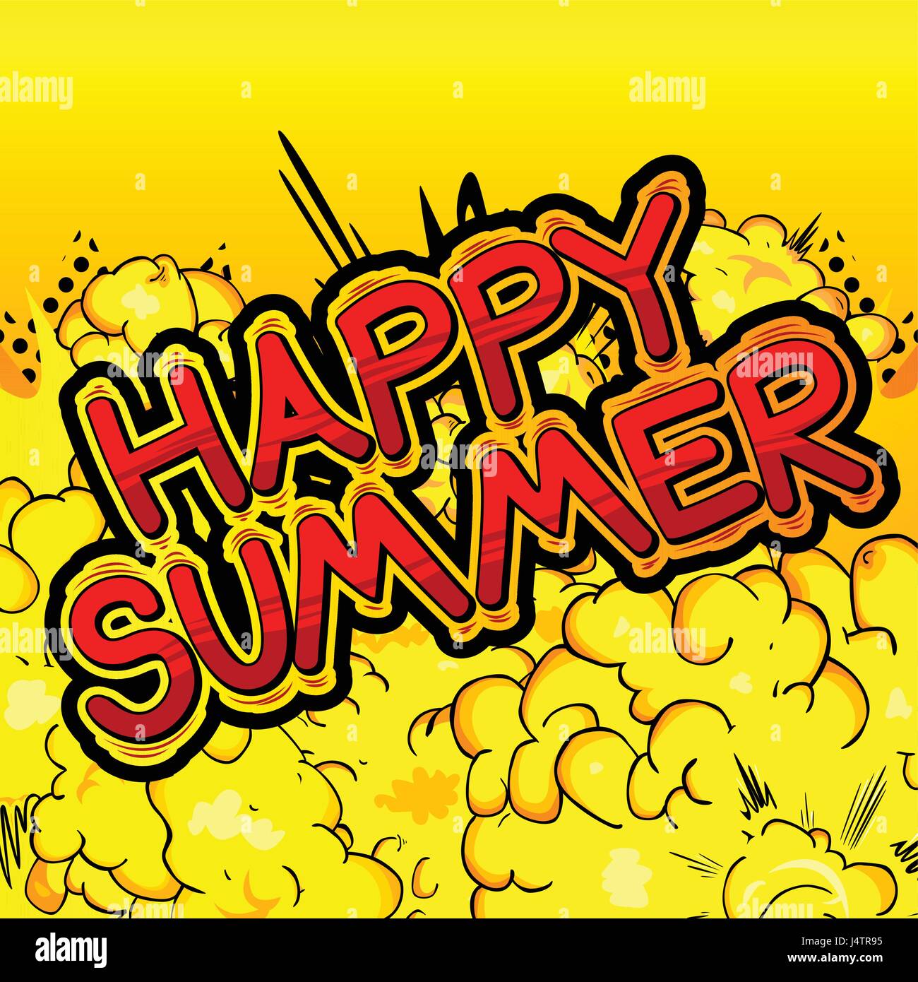Happy summer comic book hi-res stock photography and images - Alamy