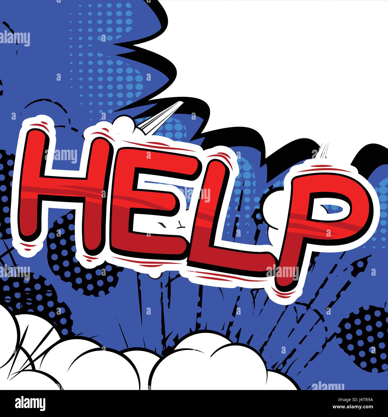 Help - Comic book style phrase on abstract background Stock Vector ...