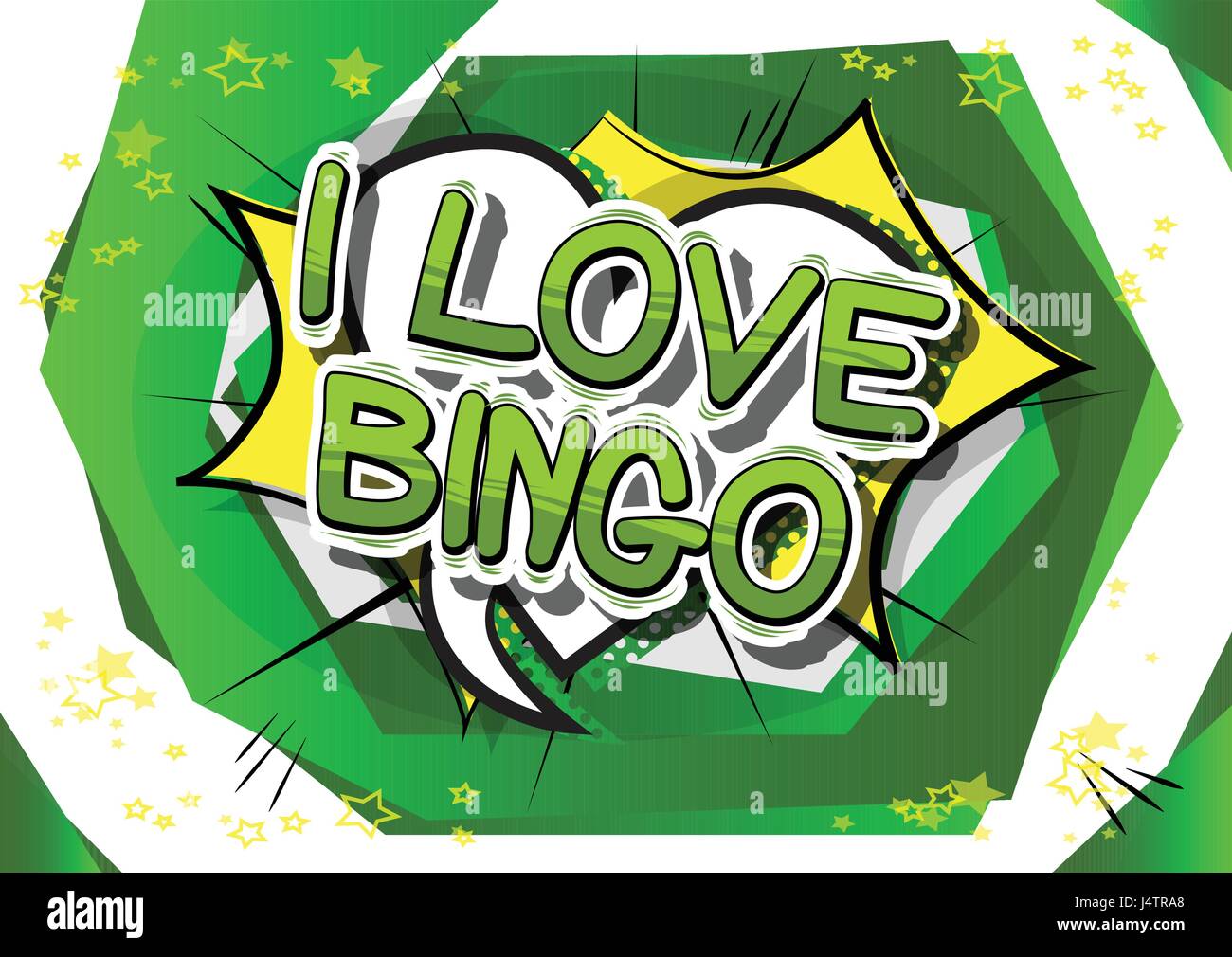 I Love Bingo - Comic book style word on abstract background Stock ...