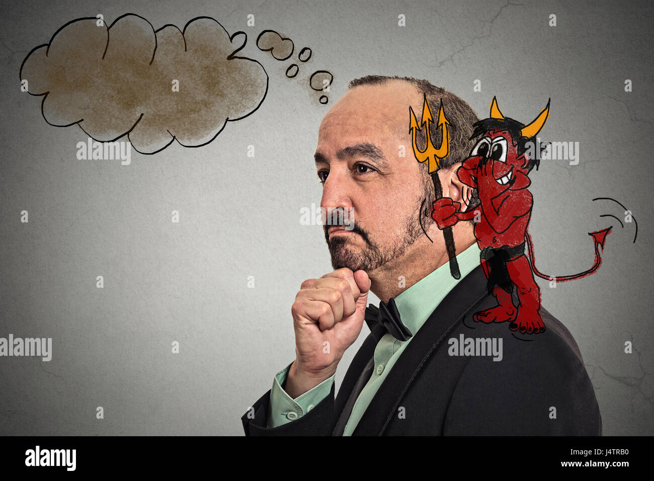 Angel and devil on shoulder hi-res stock photography and images - Alamy