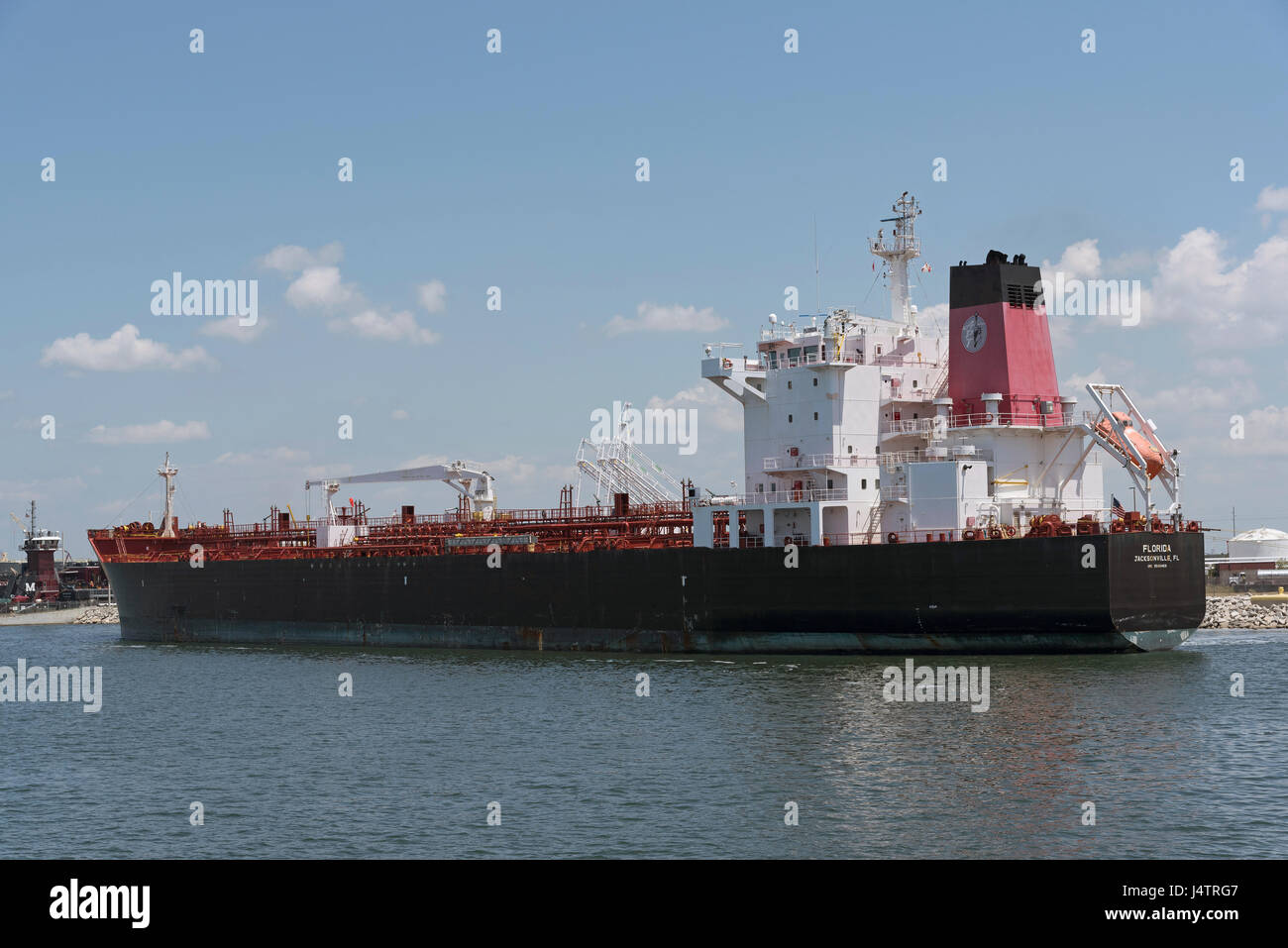 The Florida a tanker ship in position against the quay. Port of Tampa ...