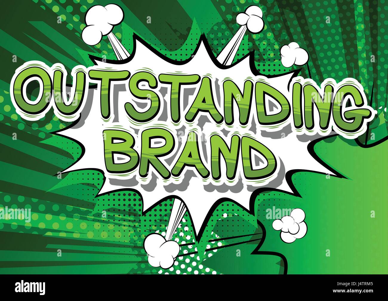 Outstanding Brand - Comic book style word on abstract background Stock ...