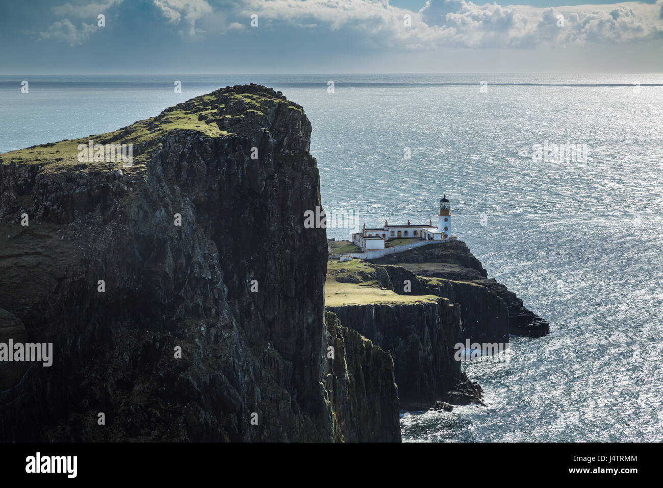 Incoming storm at Neist Point Lighthouse, Isle of Skye, Scotland Stock ...