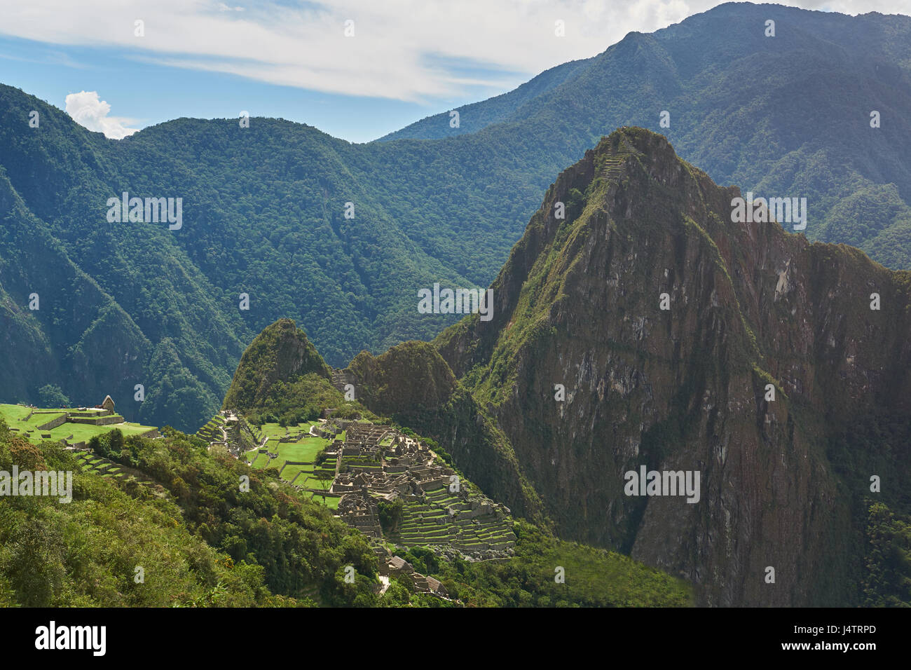 Lost inca town Machu Picchu in Peru. Famous travel place in Peru Stock ...