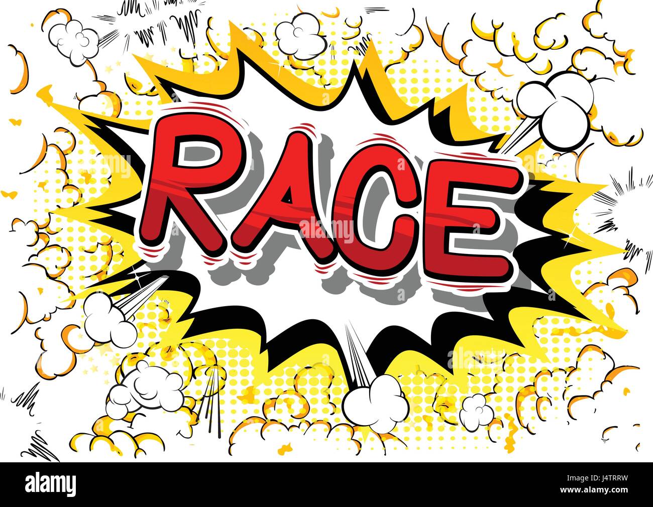 Race - Comic book style word on abstract background Stock Vector Image ...
