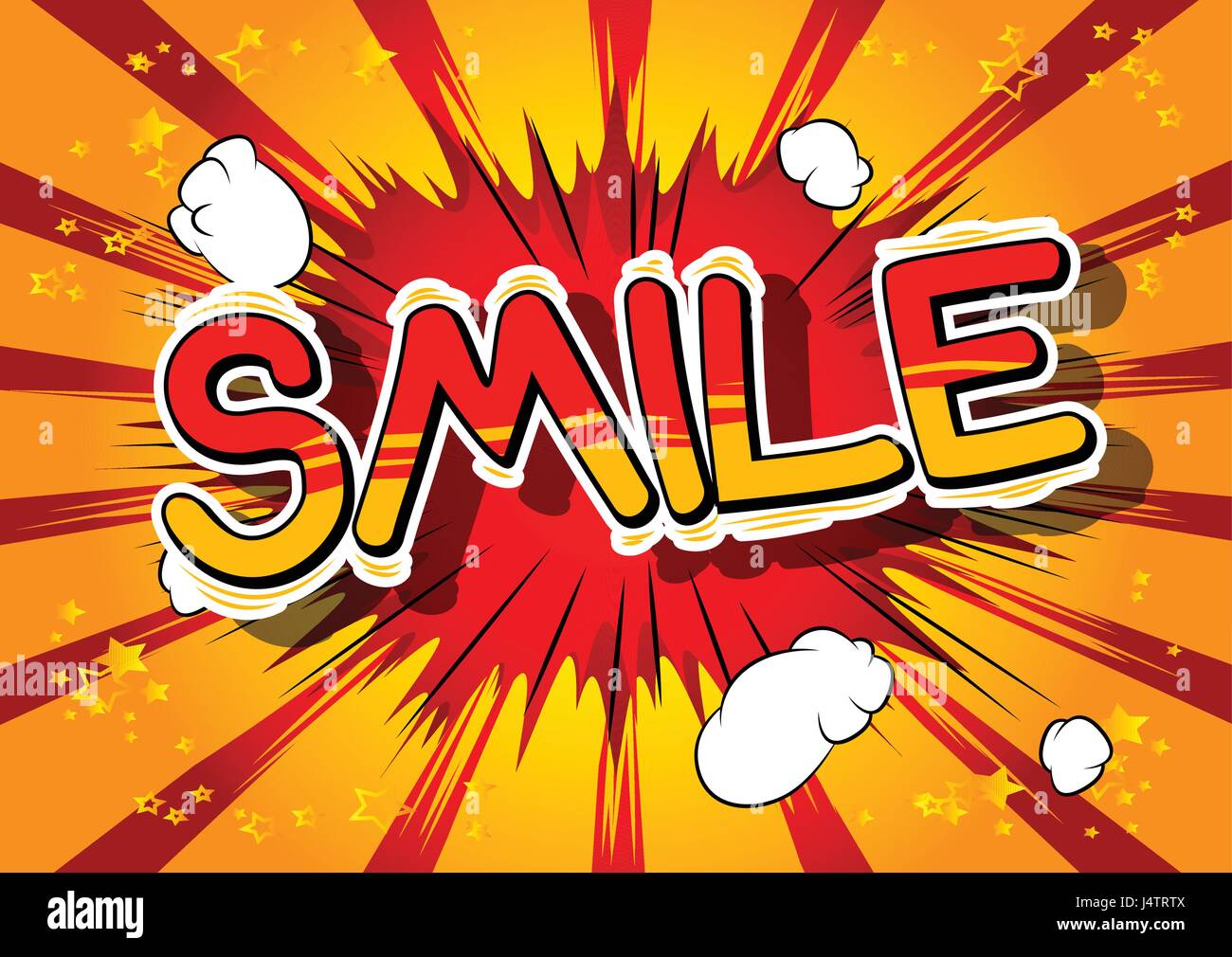 Smile - Comic book style word on abstract background Stock Vector Image ...