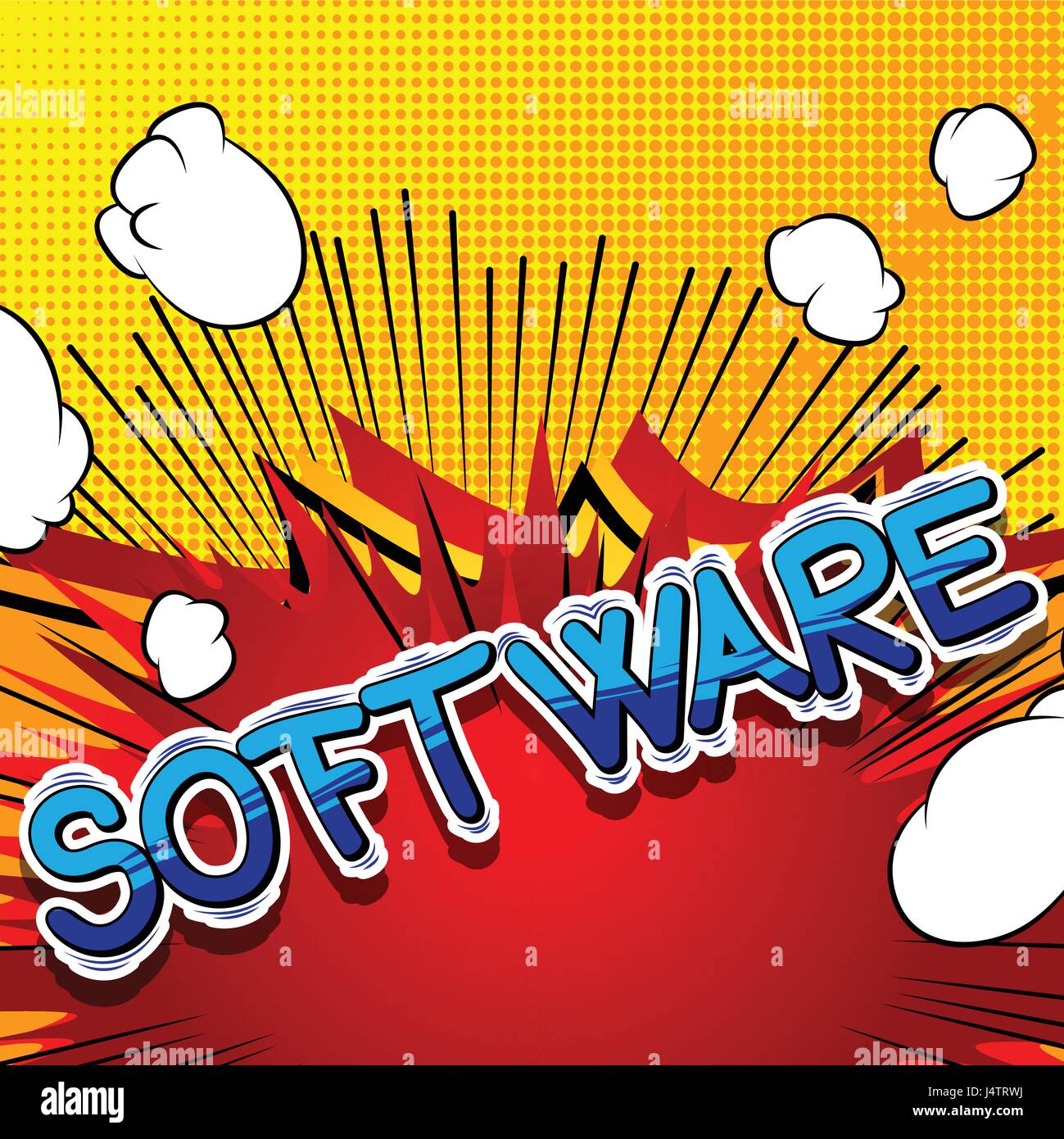 Software - Comic book style word on abstract background Stock Vector ...