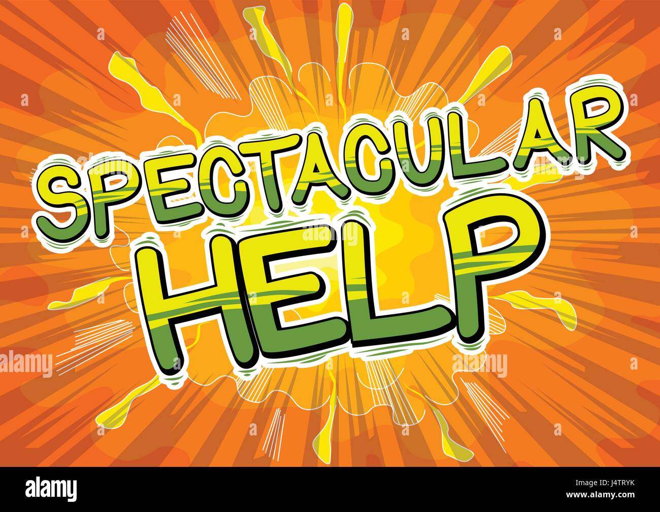 Spectacular Help - Comic book style phrase on abstract background Stock ...