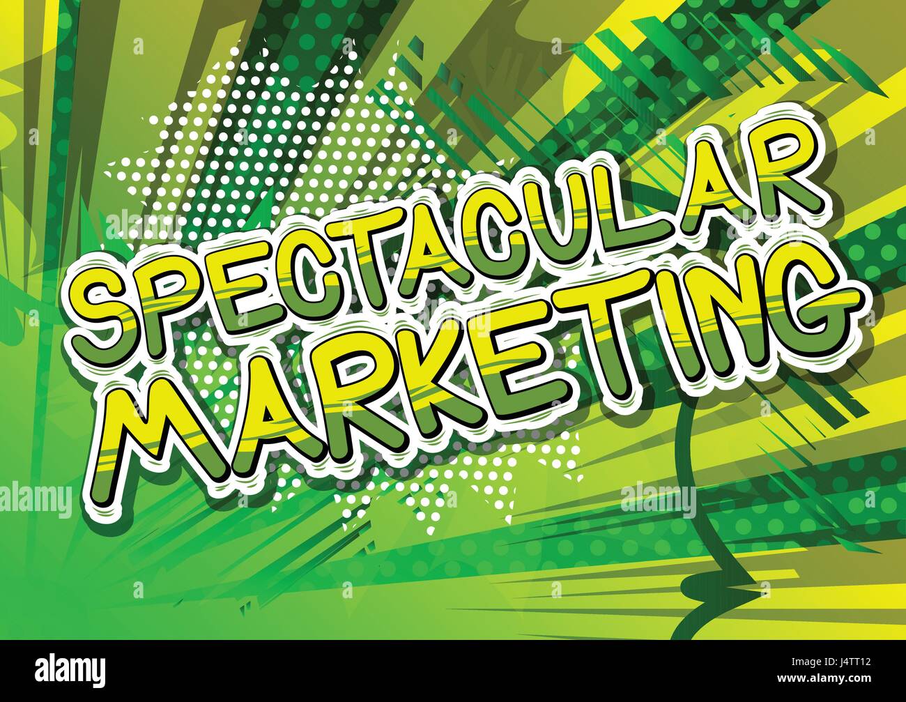 Spectacular Marketing - Comic book style word on abstract background ...