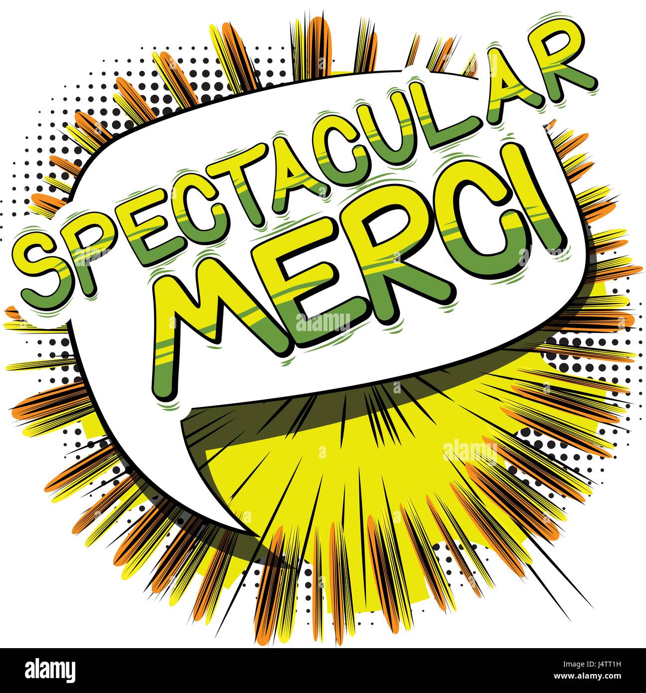 Spectacular Merci - Thank You in French - Comic book style word on ...