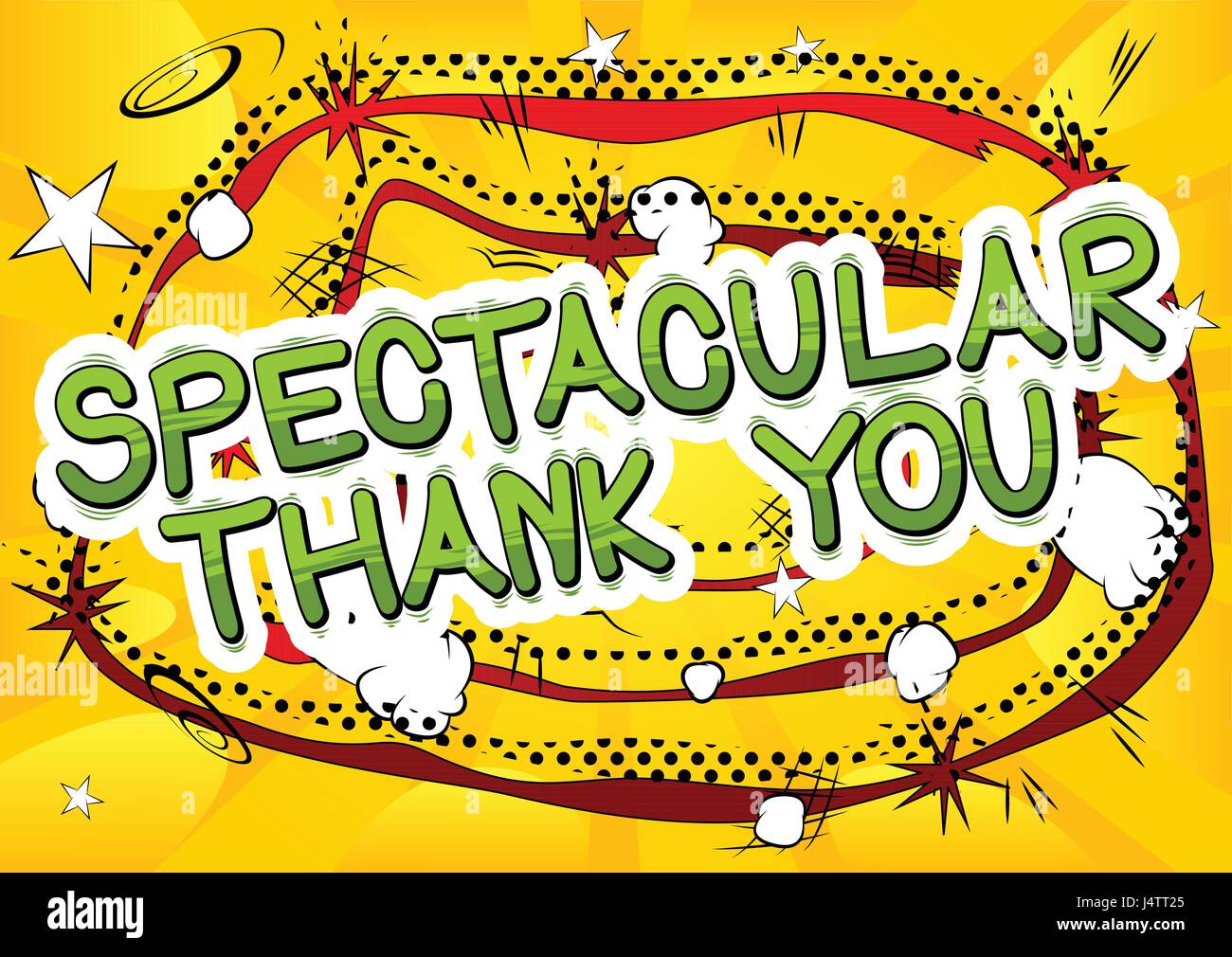 Spectacular Thank You - Comic book style word on abstract background ...