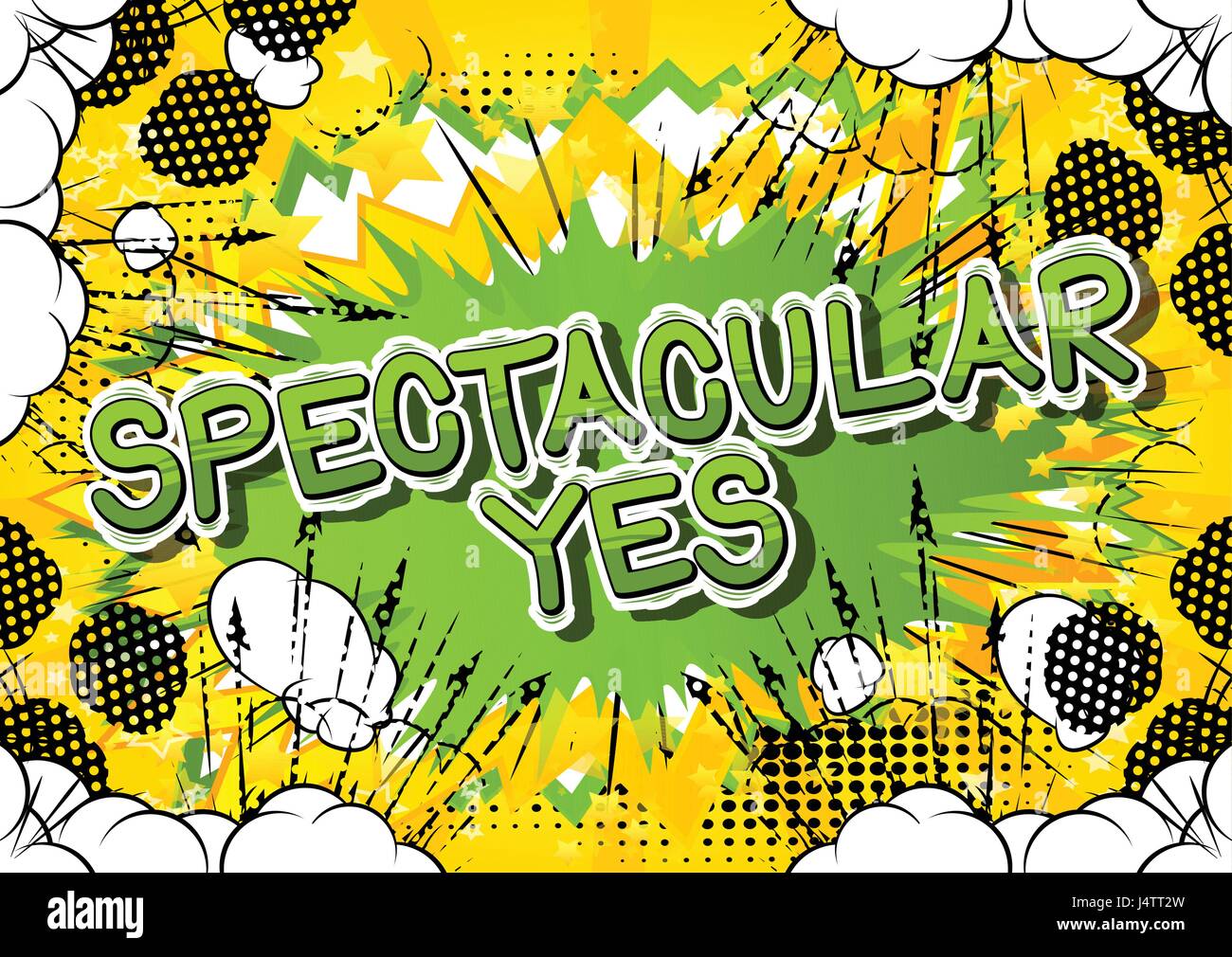 Spectacular Yes - Comic book style word on abstract background Stock ...
