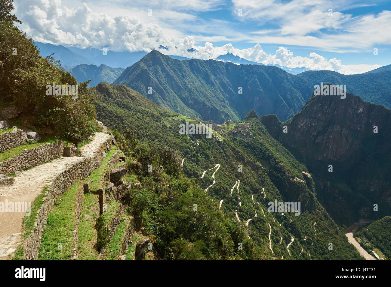 Stone ancient terraces in Machu Picchu travel destination Stock Photo ...