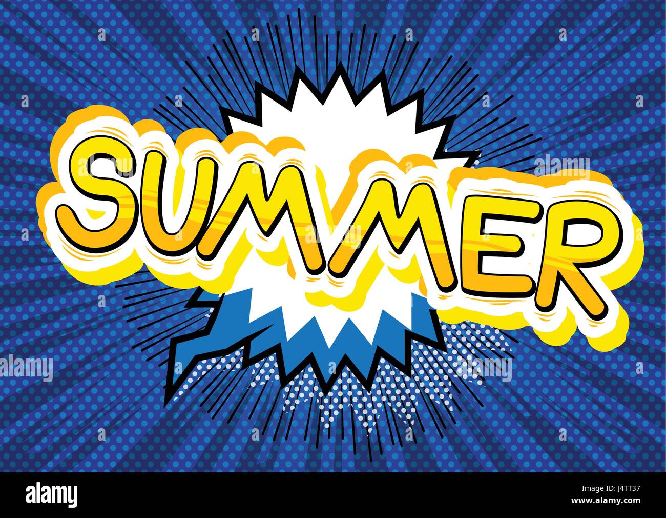 Summer - Comic book style word on abstract background Stock Vector ...