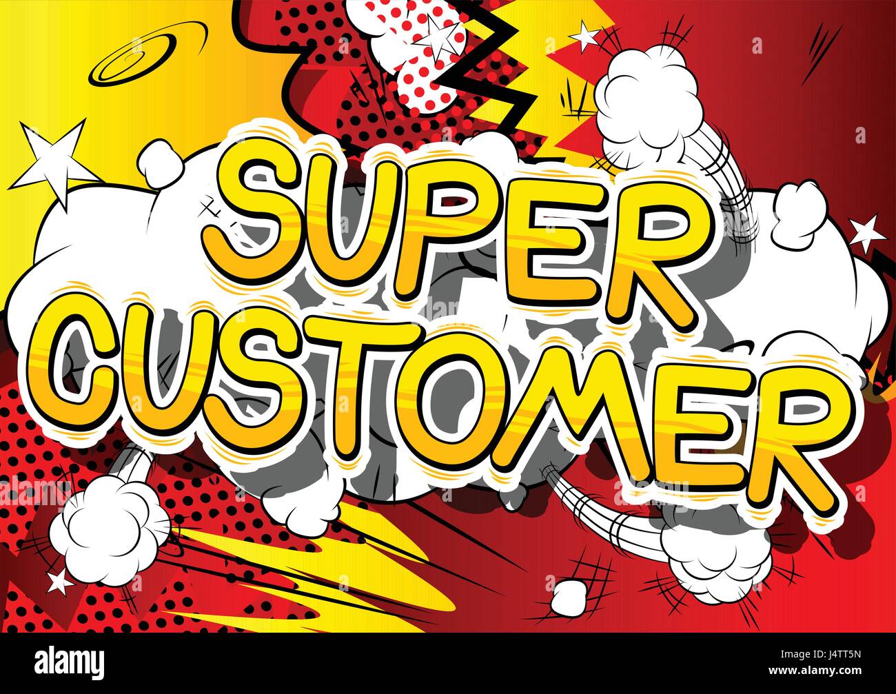 Super Customer - Comic book style word on abstract background Stock ...