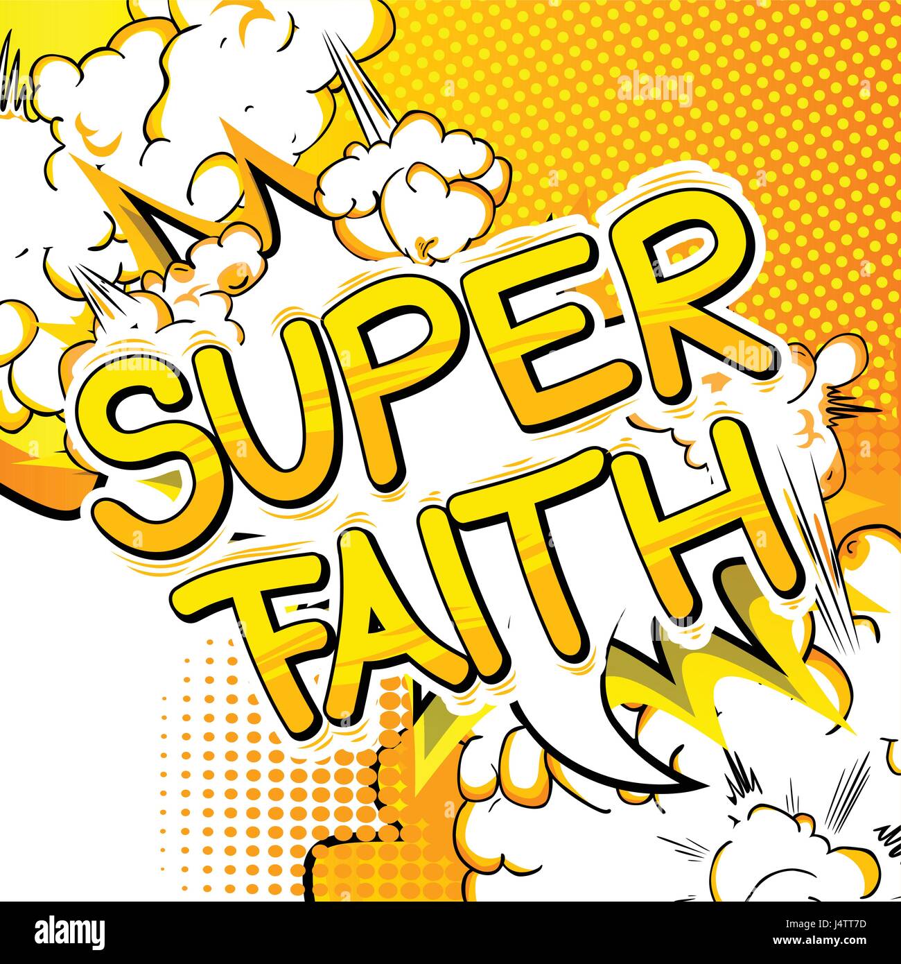 Super Faith - Comic book style word on abstract background Stock Vector ...