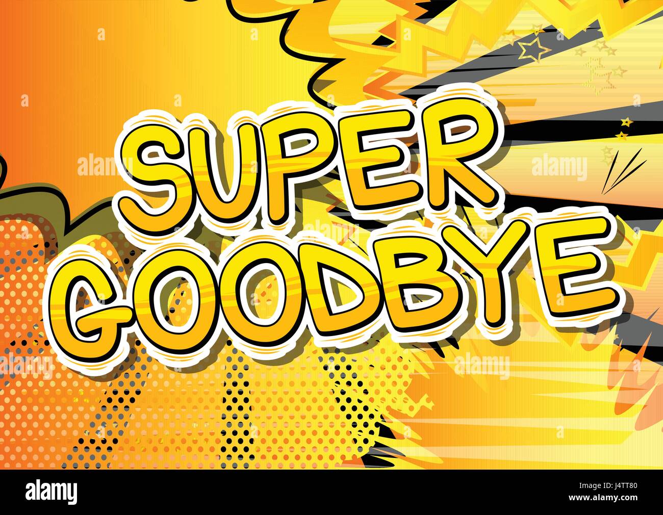 Super Goodbye - Comic book style phrase on abstract background Stock ...