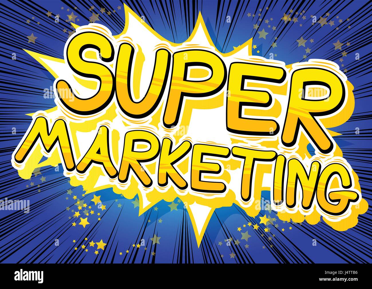 Super Marketing - Comic book style word on abstract background Stock ...
