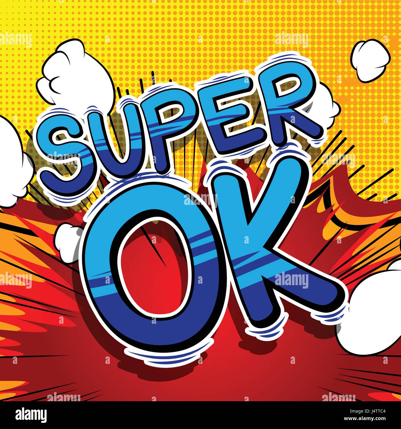 Super OK - Comic book style phrase on abstract background Stock Vector ...