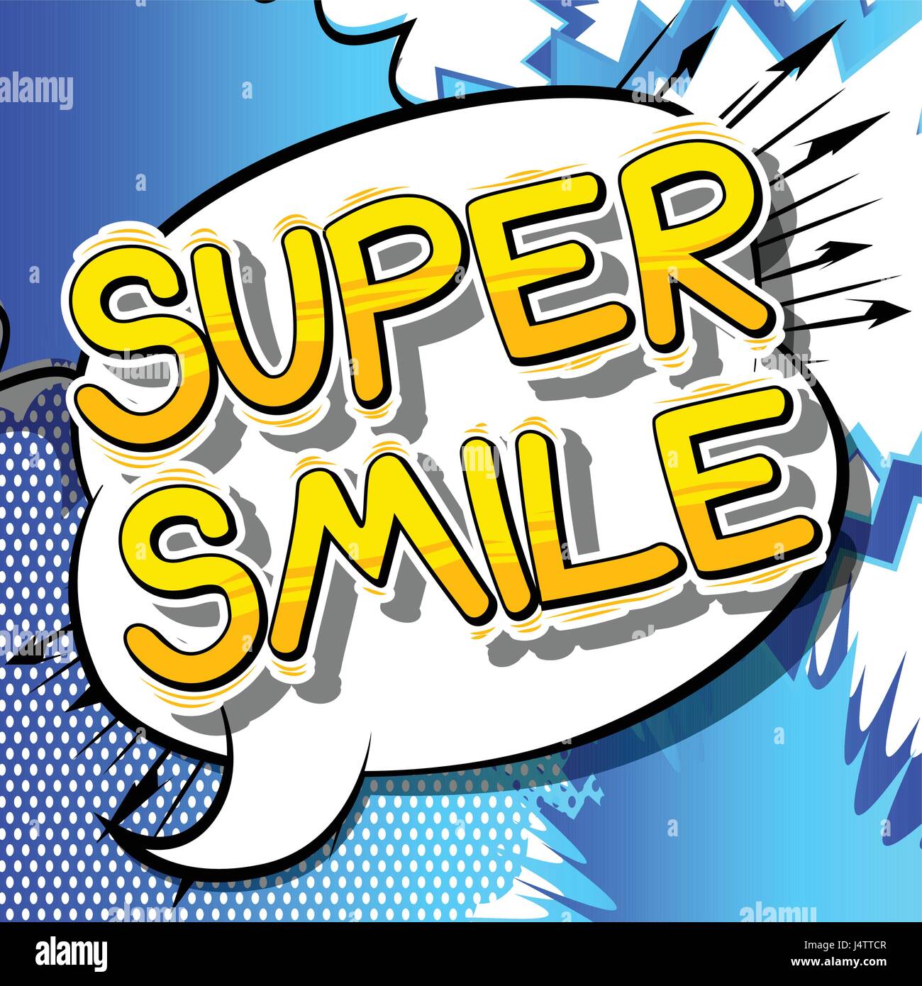 Super Smile - Comic book style word on abstract background Stock Vector ...