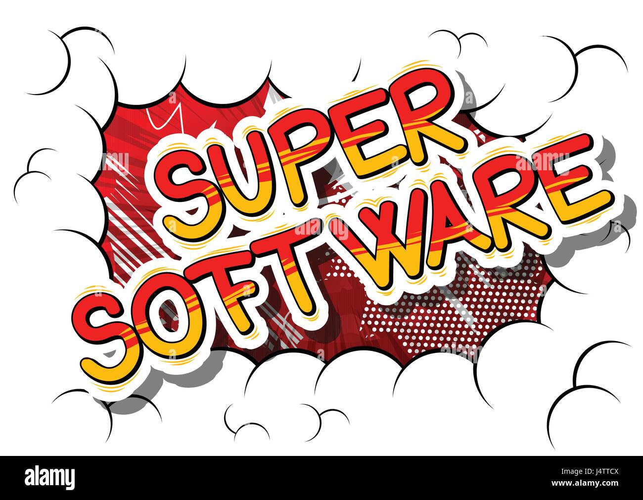 Super Software - Comic book style word on abstract background Stock ...